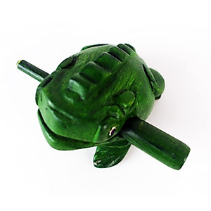 Guiro Percussion Instruments Wooden Frog 3 Pieces Set of 3 Natural Wood Güiro Frog Black Green Wood Carving