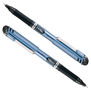 Pentel EnerGel NV Liquid Gel Pen, 0.5mm, Needle Tip, Black Ink, 2 Pack (BLN15BP2A)