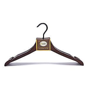 Quality Luxury Very Slim Wooden Suit Coat Dress Hangers 360 Swivel Hook (5, Brown/Espresso)