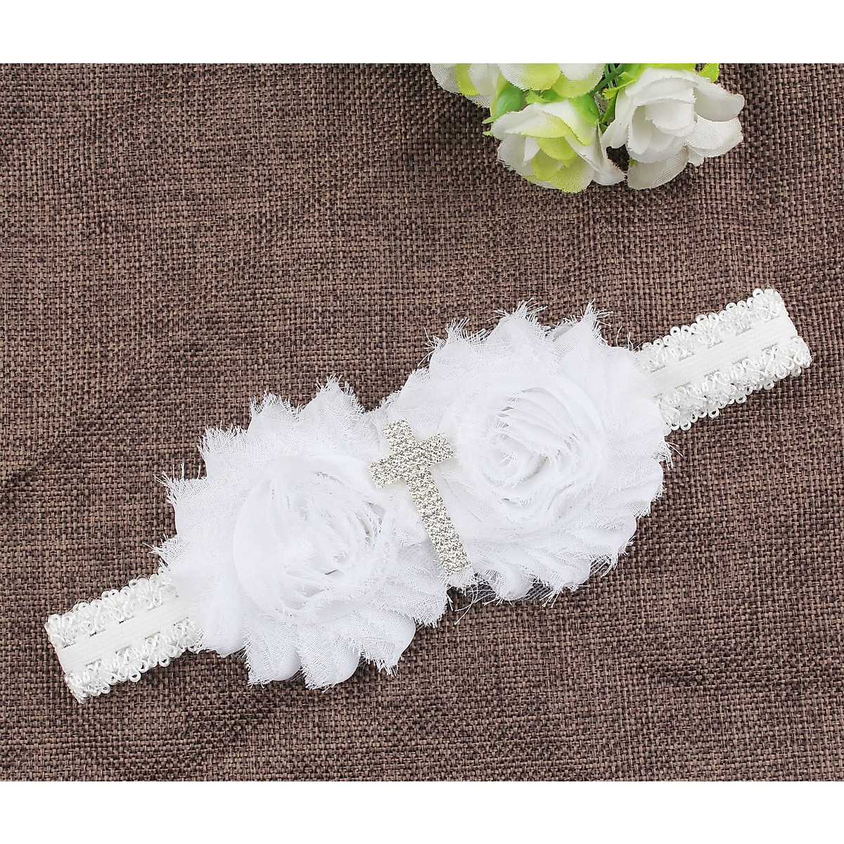 Bloomposh 3pcs Baby Girl Headbands Hairbands Hair Bows Hair Accessories for Newborn Infant Toddlers Kids (White)