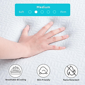 Tripie Gel Memory Foam Replacement Mattress for Sleeper Sofa and Couch Beds, 4 Inch, Fiberglass-Free and Washable Cover, Full Size(Sofa Not Included)