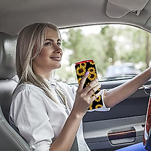 XccMe 2pcs Slim Can Cooler, Colourful Neoprene Beer Cooler Beer Coolies Beer Holders Perfect for 12oz Slim Cans like Red Bull, White Claw, Slim Beer and Spiked Seltzer Water（Sun Flower）