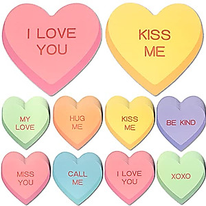 48 Pieces Valentine's Day Cutouts Candy Heart Cut-Outs Colorful Heart Cut-Outs for Bulletin Board School Classroom Anniversary Party Supplies