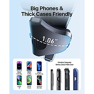 andobil Car Phone Holder Mount, [Ultra Stable, Big Phones & Thick Case Friendly] Adjustable Long Arm Cell Phone Holder for Car Dashboard Windshield Vent Fit for iPhone 14 Pro Max Samsung S23 Ultra etc