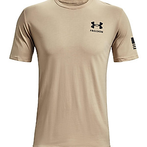 Under Armour Men's New Freedom Flag T-Shirt, Desert Sand (290)/Black, Medium