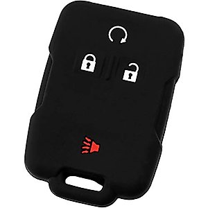 KeyGuardz Keyless Entry Remote Car Smart Key Fob Outer Shell Cover Soft Rubber Protective Case for Chevy GMC Sieraa Silverado
