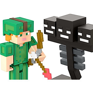 Mattel ​​Minecraft Craft-a-Block 2-Pk, Action Figures & Toys to Create, Explore and Survive, Authentic Pixelated Designs, Collectible Gifts for Kids Age 6 Years and Older
