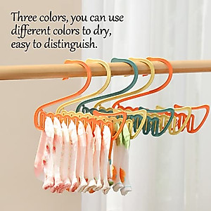 Musibo 18Pcs Drying Rack, Sock Hanger, Portable Clothes Hanger, Windproof Underwear Hanger, Total 144 Clip Holes, for Drying Socks, Bra, Baby Clothes and Small Laundry Items