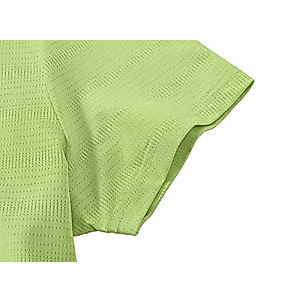 BASUDAM Women's Golf Polo Shirts V-Neck Short Sleeve Collarless Tennis Running T-Shirts Quick Dry Light Green XL