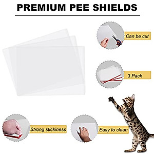 3Pcs Cat Litter Box Pee Shields, Cat Litter Box Splash Guard, Easy Clean Cat Litter Pan Pee Privacy Shields - Litter Box Not Included