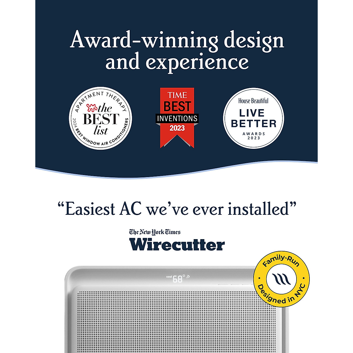 Windmill Air Conditioner: Smart Home AC - Easy to Install - Quiet - Energy Star Efficient - Side Insulation - Auto-Dimming LED Display - App and Voice-Enabled - 8,300 BTU