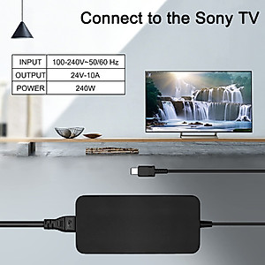 JUYOON 24V 10A Charger Power Cord for acdp-240e02 acdp-240e01 Sony 65X900E 65X905E 65X930D 65X930D XBR-65X900E XBR-65X937D XBR-55X930E XBR-55X930D Smart LED TV