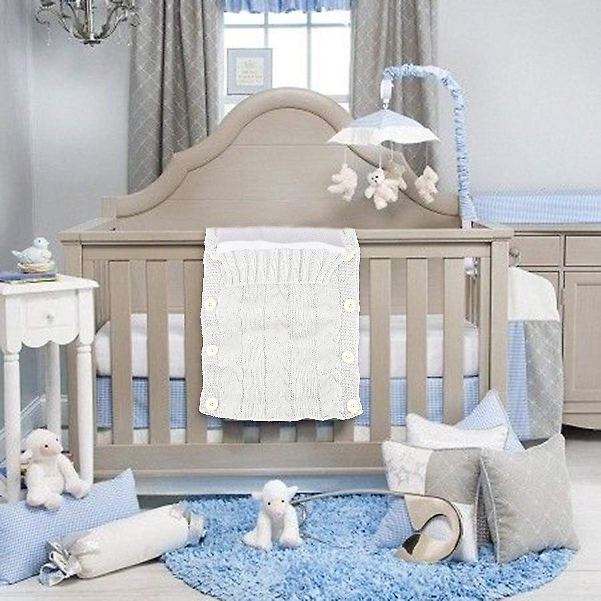 Yinuoday Newborn Baby Fleece Swaddle Blanket Wrap Sleeping Bags Infant Swaddle Sack White