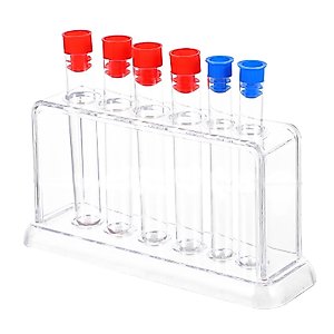Plastic Test Tube Rack Set: 6pcs Laboratory Test Tube with Holder Stand Tube Detachable White Test Tube Storage Rack Stand