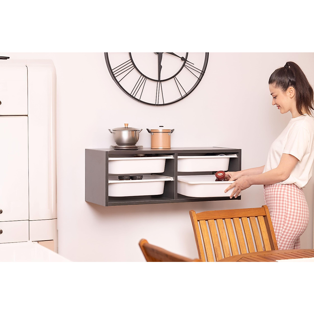 Svel Closet Organizers and Storage, 2x2 Drawers, Storage Cabinet Bins,Wall Cabinet, Building Blocks Storage, Bathroom, Office, Garage Pantry, Kitchen Organizer, Dresser Shelf Shoe Rack (Black)