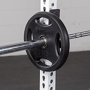 Titan Fitness 35 LB Single Black Grip Plate, Cast Iron and Rubber Coating, Sold as a Single Plate