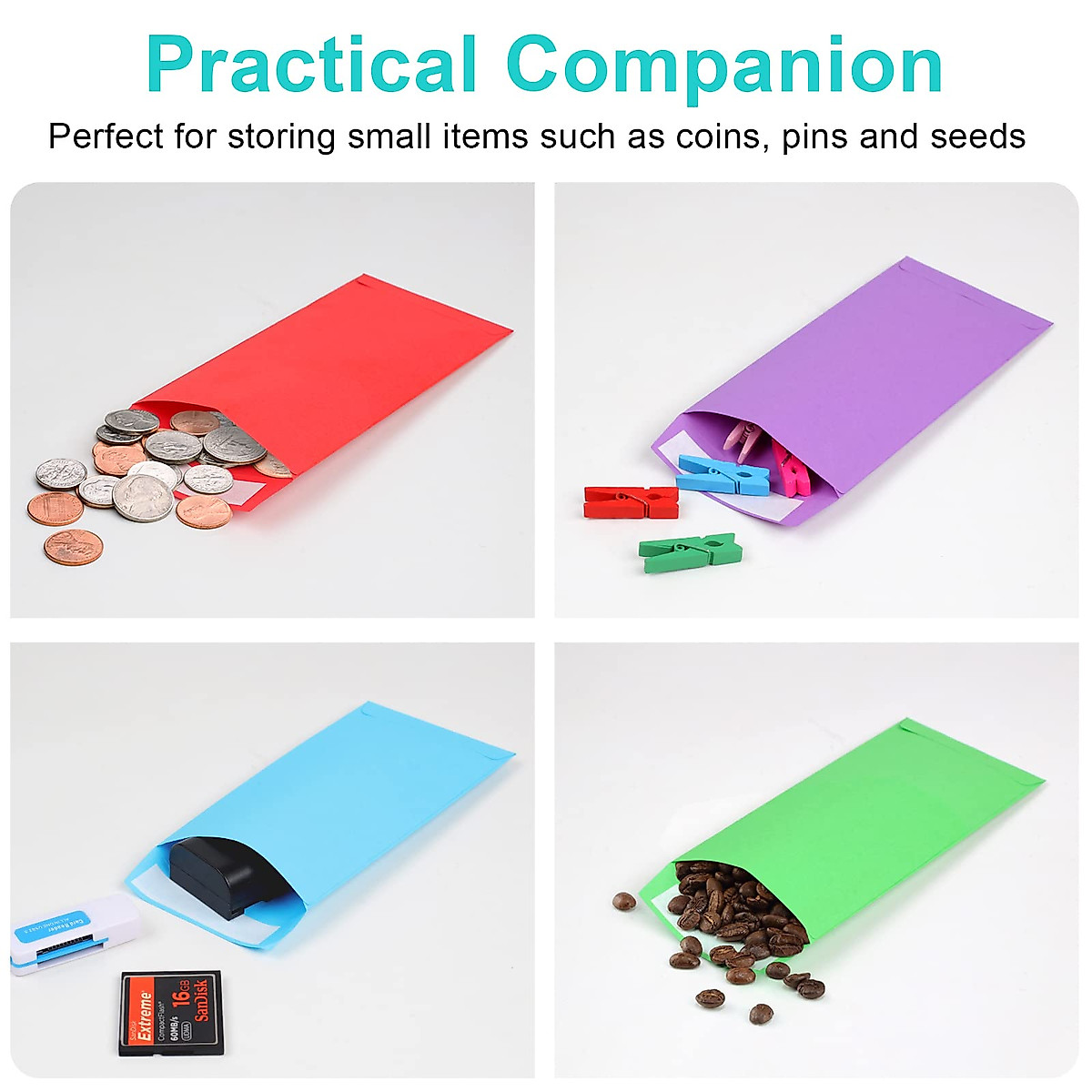 Cash Envelopes 120 Pack 3.2x6.6inch, Money Envelopes for Cash, Key Envelopes for Coins, Checks, Gift Cards & Tickets