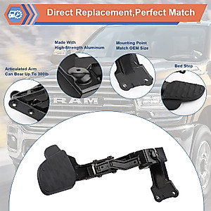 ZONFANT Rear Bed Step, Retractable Bumper Side Tailgate Step Compatible with 2019 2020 2021 2022 Dodge Ram 2500 3500, Replace#82215842AE 82215842AD 82215842AG 82215842AC 82215842AH