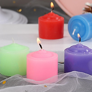 Tea Candles Round Romantic Candle Tealight Small Sweet Wedding Party 12 Pack Home 2-2.5 Hours Burn Time Votive Parties Bulk Birthday Halloween Emergency Family Dinner Hotel Ktv Bar (Blue)