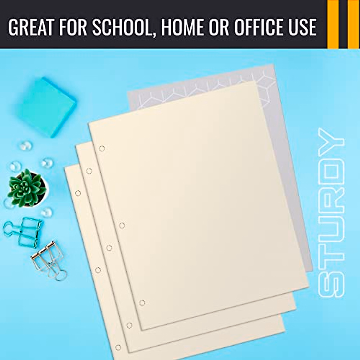 Two Pocket Portfolio Folders, 50-Pack, White, Letter Size Paper Folders, by Better Office Products, 50 Pieces, White