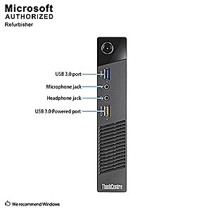 lenovo ThinkCentre M73 Tiny Form Factor Business Desktop Computer, Intel Dual-Core G3220T Processor 2.60 GHz, 8GB RAM, 500GB HDD, WiFi, USB 3.0, VGA, Windows 10 Pro (Renewed)