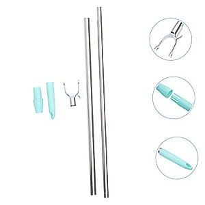 BUGUUYO Stainless Steel Telescopic Rod Retractable Clothesline Clothing Racks for Home Metal Coat Hanger Clothes Hook Reach Stick Telescoping Clothesline Pole Clothes Drying Supplies Elder