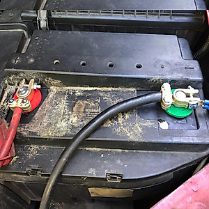 Ampper Brass Battery Terminals Connectors Clamps, Top Post Battery Terminal Protector Set for Marine Car Boat RV Vehicles (1 Pair)