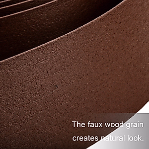 Hacaroa 40 Feet Landscape Edging Coil with 24 Anchoring Stakes, Plastic Terrace Board 4 Inch High, Decorative Grass Barrier Garden Edging Border for Lawn, Fence, Flower Bed, Wood Grain, Brown