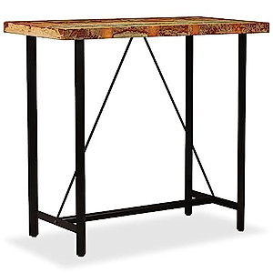 AJSEOYBS Dining Table Mid-Century Vintage Kitchen Table for Person for Dining Room Balcony Cafe Bar,Bar Table Solid Reclaimed Wood 47.2"x23.6"x42.1"