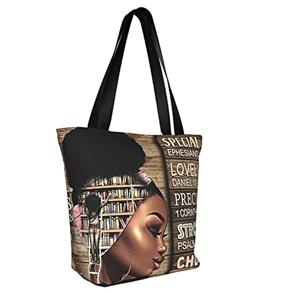 African American Women's Tote Bag Shoulder Bag, Black Girl Pride Handbag Women Fashion Shopping Bags for Work Travel Business Beach School, Tote for Black Women