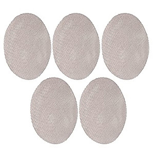 Garden kit 5Pcs High Temperature Resistant Barbecue Round Mat Reusable Non Stick BBQ Grill Grid Slice Pizza Mat 36cm Diameter(棕色)