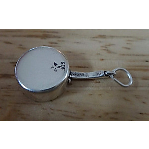 Sterling Silver 3-D Sauce Pan Charm Cooking Pot Pendant Bracelet Jewelry - Charm Crazy