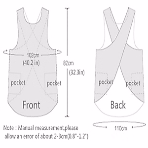 Shortened Design Apron, Japanese Style Soft Cotton Linen Apron with Two Side Pockets, X Cross Halter Apron, Kitchen Cooking Clothes Gift for Women DIY Project, Crafting, Cooking, Baking(Orange Red)