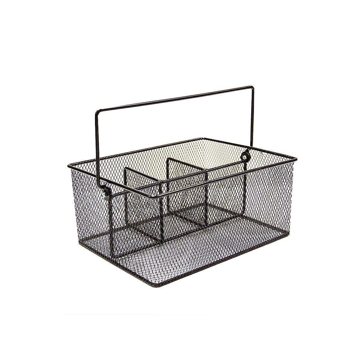 Maypes Utensil Caddy -Silverware Caddy for Parties, Spoon Holder, Buffet Organizer for Condiments, Napkin, Forks, Knives -Stainless Steel Flatware Caddy for Home, Picnics or Entertaining Evens (Black)