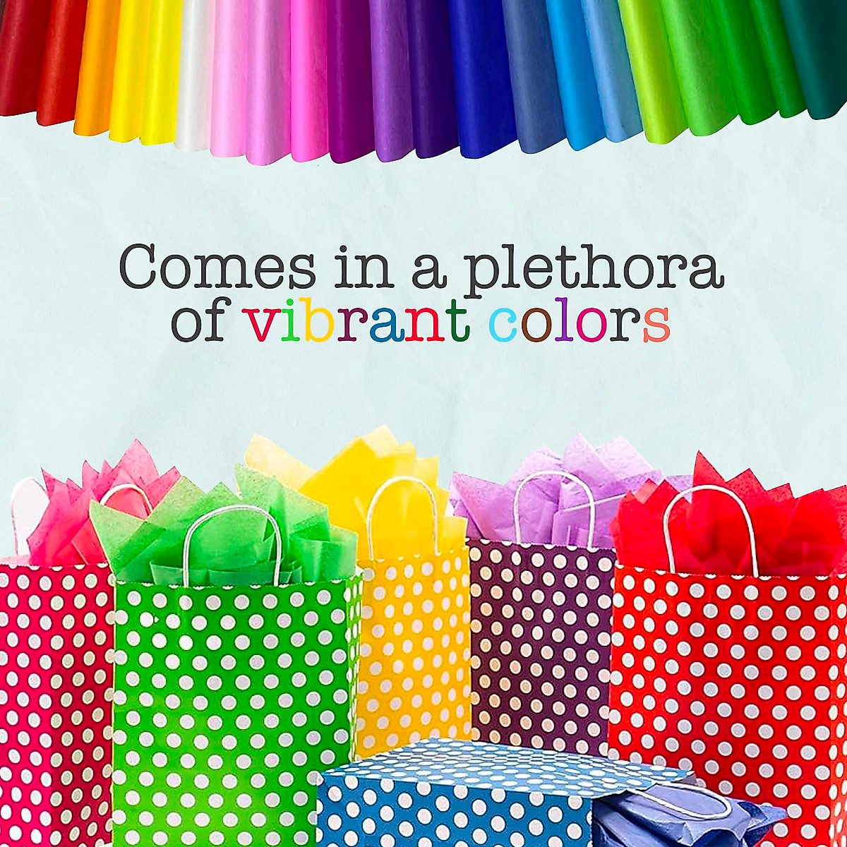 Ocean Tides Tissue Paper Gift Wrap - Large Sheets of Bulk Wrapping 100 200 300 or 500 Sheets 20 X 30Assorted Black Blue Fuchsia Gold Green Orange Pink Purple Silver White Yellow