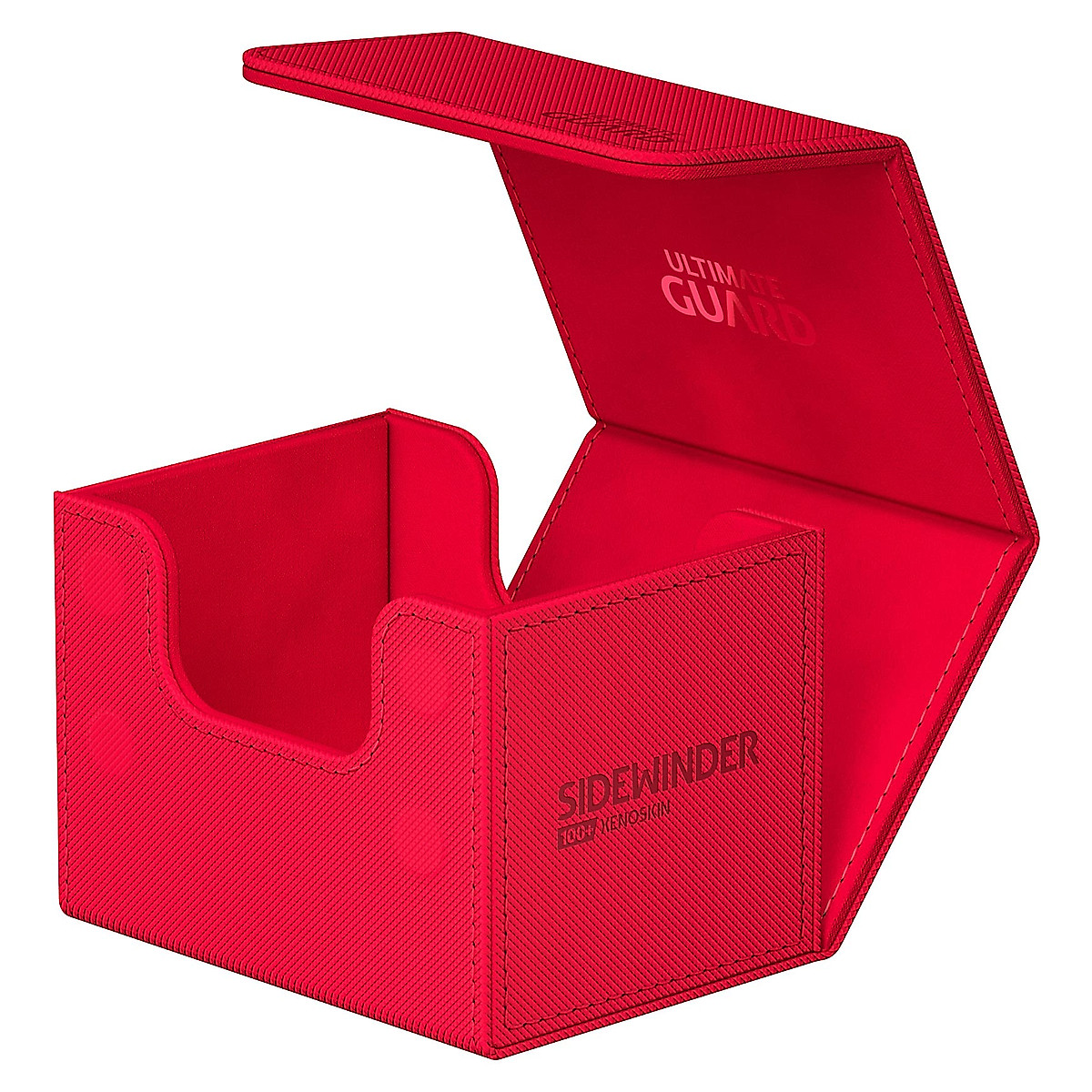 Ultimate Guard Sidewinder 100+, Deck Box for 100 Double-Sleeved TCG Cards, Red, Magnetic Closure & Microfiber Inner Lining for Secure Storage