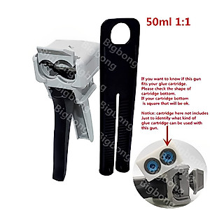 Bigbong 50ml 1:1 Epoxy Resin Adhesive Glue Cartridges Dispensing Gun AB 2-Part Dispenser Dual-Component Manual Applicator
