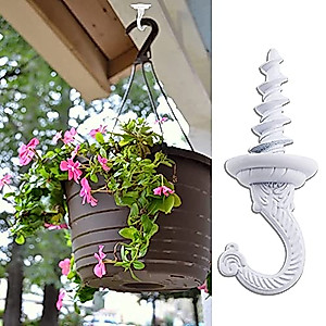 Rierdge 4 Pcs White Swag Ceiling Hooks Heavy Duty, 3 Inch Swag Hanging Ceiling Hooks Indoor Outdoor for Chandelier Plants Etc (White)