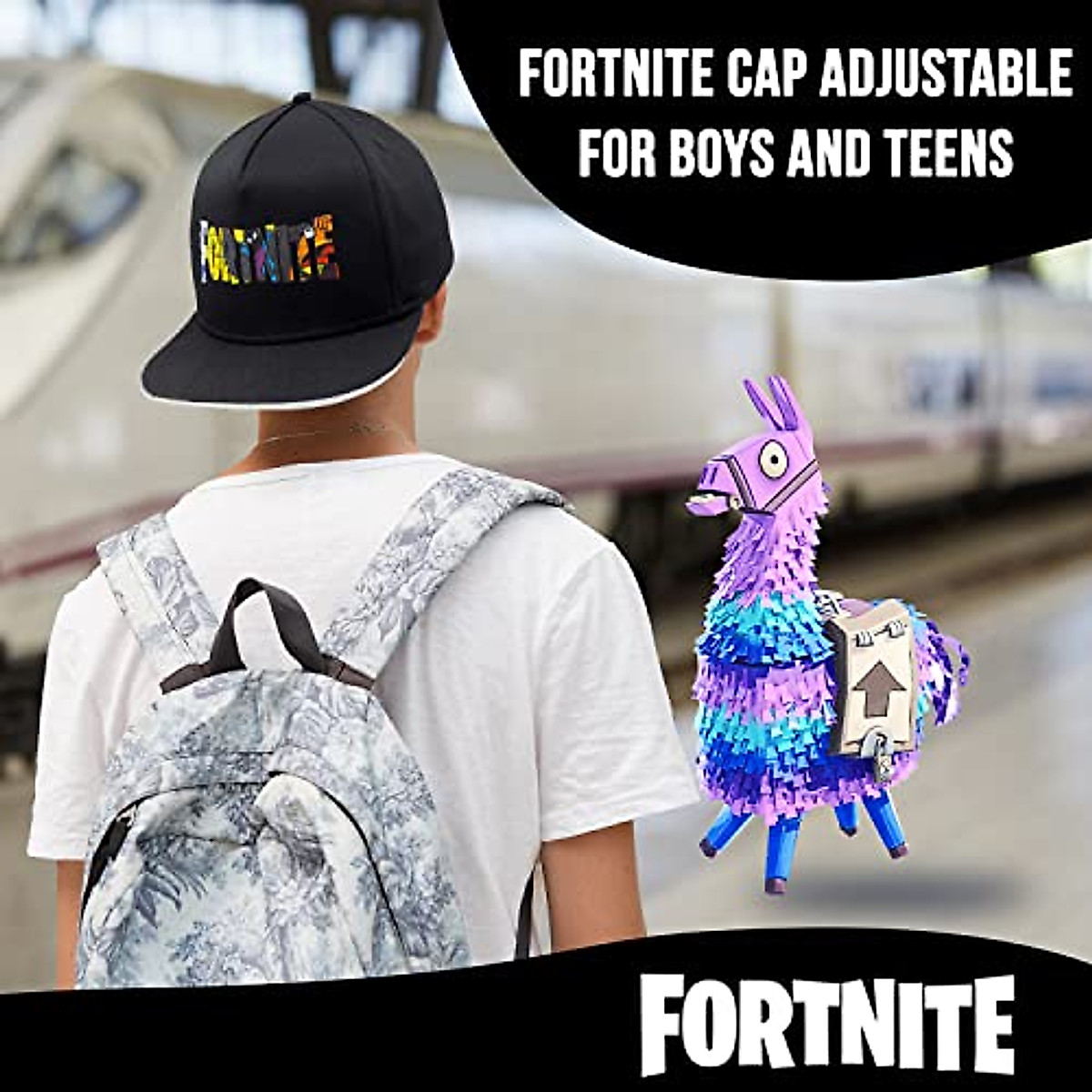 Fortnite Baseball Cap for Boys, Quality Made Boys Hat and Fitted Cap, Flatbrim Baseball Fortnite Hat with Sleek Design