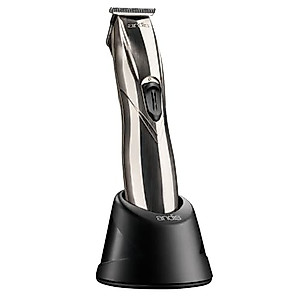 Andis 32400 Slimline Pro Cord/Cordless Beard Trimmer, Lithium Ion T-blade Trimmer, Close Cutting T-Blade Zero Gapped, Chrome
