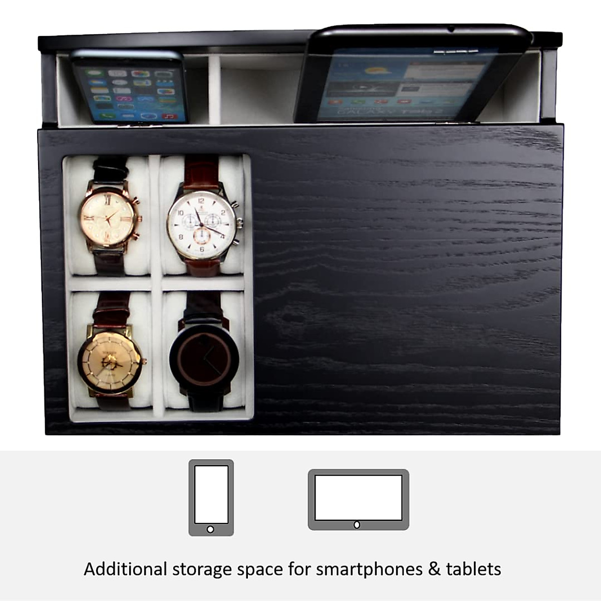 Decorebay Sawyer Valet Station, Watch Case and Jewelry Box Organizer