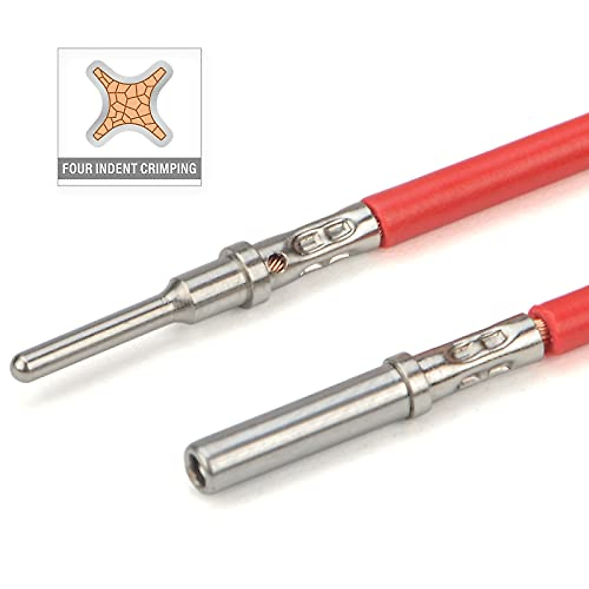 iCrimp IWD-1620 Deutsch Crimp Tool, Size 16 Deutsch Crimper, Solid Barrel Contact & Circular Connector Contacts Crimping Tool, 8 Indents Wire Crimper, AWG16 to AWG20