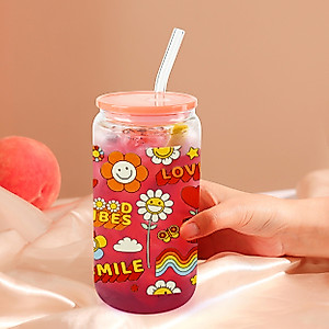 Joyclub 8 Sheet UV Dtf Cup Wraps for 16oz Glass Cups with Lids and Straws Teacher Appreciation Welcome Back to School Decor Transfer Stickers for Reusable Iced Coffee Cup Beer Can Glass (Emoticons)