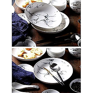 GagalU Dinner SetsDinnerware Set for Home or Special Restaurant, 55PCS Chinese Style Bone China Dinnerware Set Household Phnom Penh Ceramic Bowl Dishes Plate Service for 10