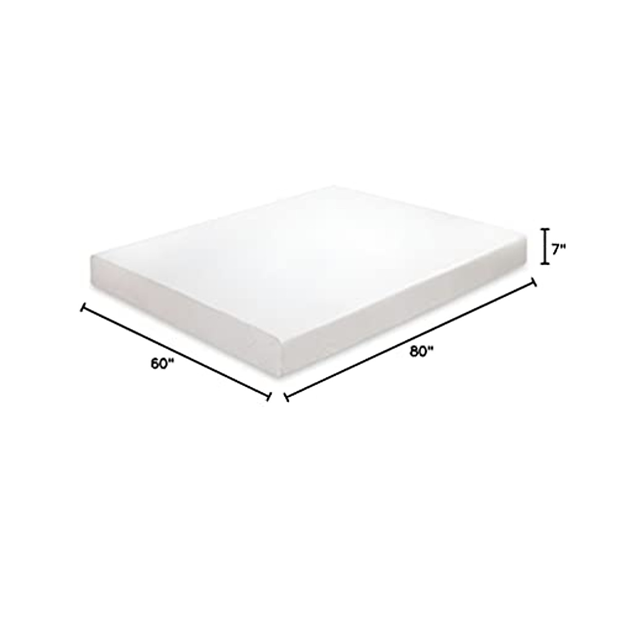 PrimaSleep Dura Deluxe Comfort Memory Foam Queen, White, Foam Mattress - 7 Inch