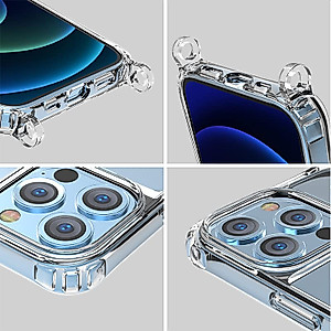 HPHRE Compatible iPhone 14 Pro Max Crossbody Case with Smiley Face Strap, Adjustable Detachable Neck Lanyard Transparent Phone Cover for iPhone 14 Pro Max 6.7 inch