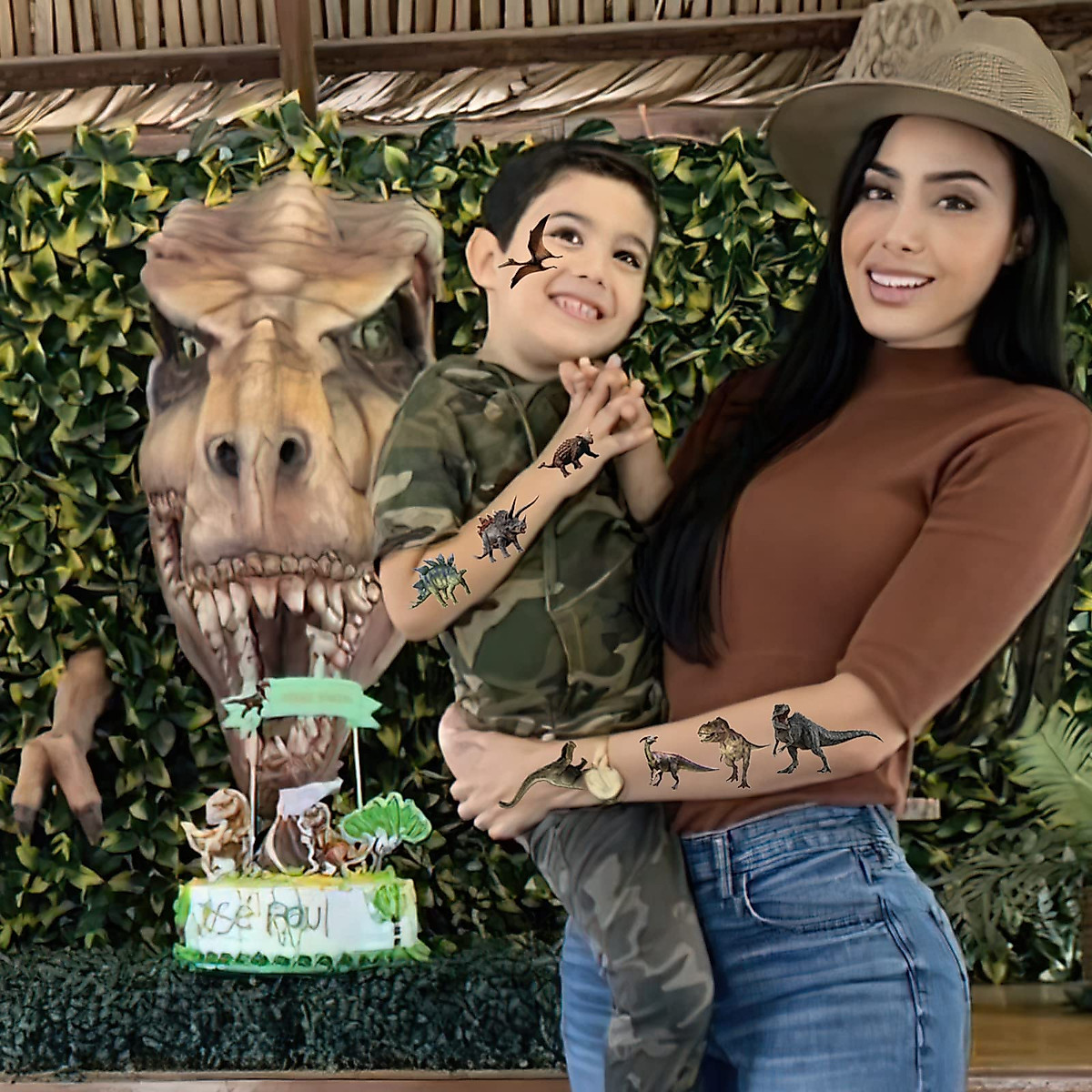 Dinosaur Temporary Tattoos,20 Sheets 160 Pieces Dino Themed Tattoos Stickers Party Decoration Supplies Party favors for Kids Adults