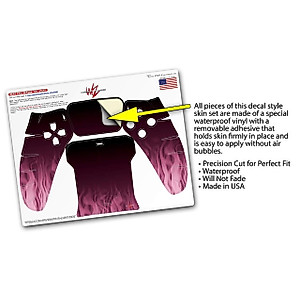 WraptorSkinz Skin Wrap compatible with Sony PS5 DualSense Controller Fire Pink (CONTROLLER NOT INCLUDED)