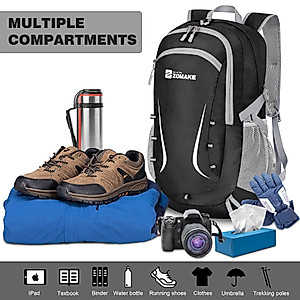 ZOMAKE Packable Hiking Backpack 40L:Lightweight Foldable Backpacks Water Resistant - Small Packable Back Pack Travel Day Pack for Camping Hiking Women Men (Olive green)