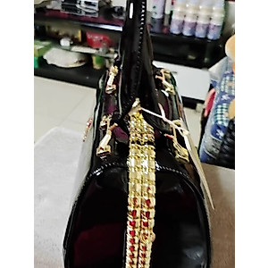 Shirt Luv Fashion Leather Women's Top Handle Satchel Crossbody Handbags Crystal Evening Bag Purses Hard Shoulder Bags (Black)